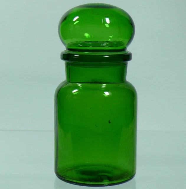 VINTAGE GREEN GLASS Container Made In Belgium £17.99 - PicClick UK