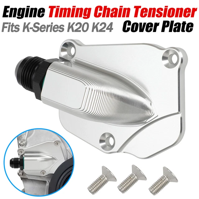 FOR HONDA K20 K24 Timing Chain Oil Return Tensioner Plate Cover Turbo ...