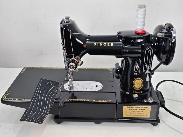 1955 VINTAGE SINGER 222K Featherweight Sewing Machine,Serviced,Electric ...