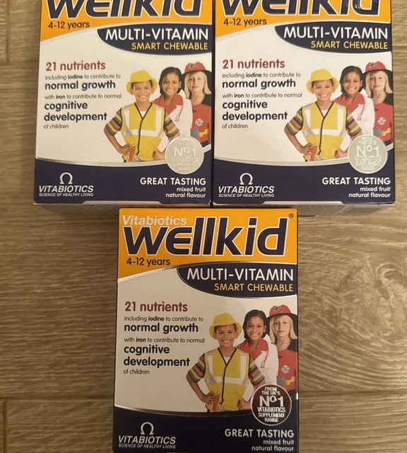 VITABIOTICS WELLKID MULTI-VITAMIN Smart Chewable - 90 Tablets (3 boxes ...