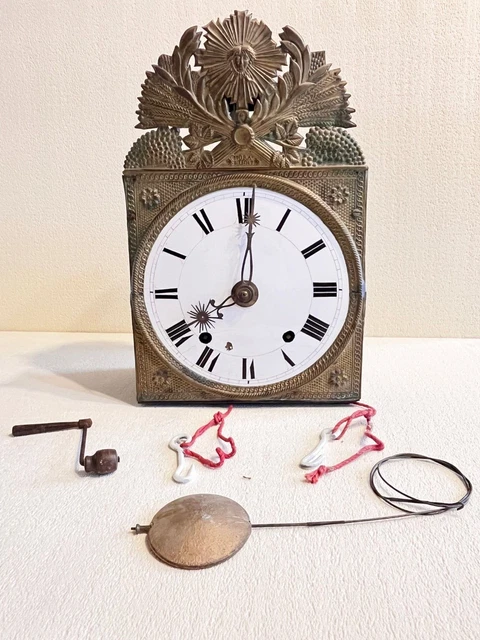 ANCIEN MOUVEMENT DE pendule horloge comtoise XIXé ref 543 EUR 75,00 ...