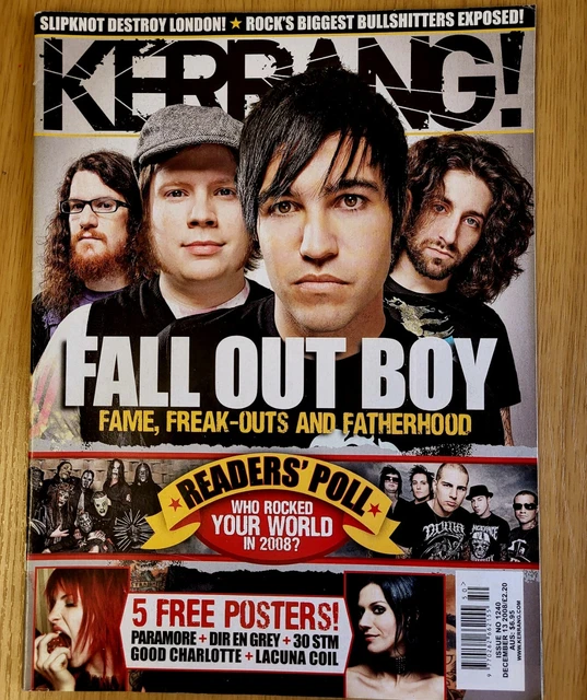 FALL OUT BOY Kerrang Magazine 1240 December 13 2008 Fob Cover £1.76 ...