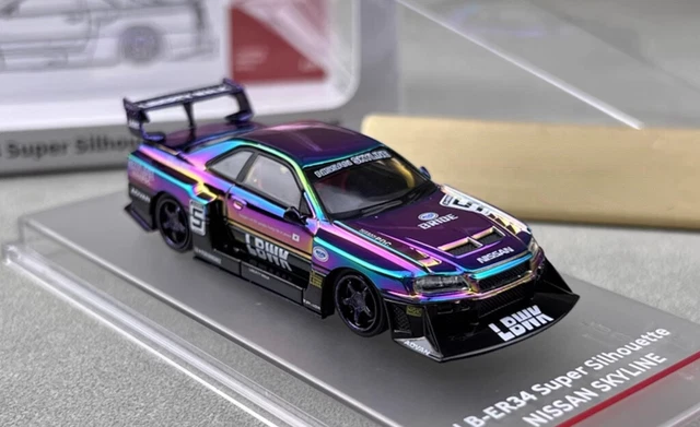 AU CM 1:64 JDM LBWK Skyline GTR ER34 #5 Racing Sports Model Diecast ...