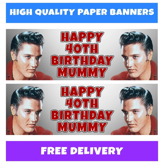 ELVIS PRESLEY PERSONALISED Birthday Banner - Elvis Presley Personalised ...