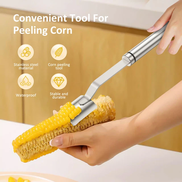 4 PCS CORN Peeler Stainless Steel Corn Cob Peeler with Comfortable ...