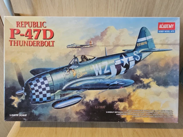 ACADEMY REPUBLIC P-47D Thunderbolt 1/48 Scale Model Airplane Kit #2159 ...