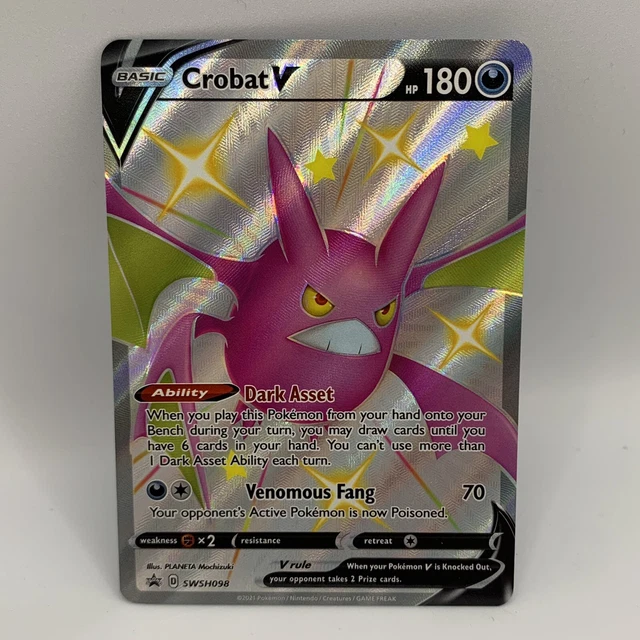 POKEMON TCG - Crobat V SWSH098 - Shiny Full Art Promo - Shining Fates ...