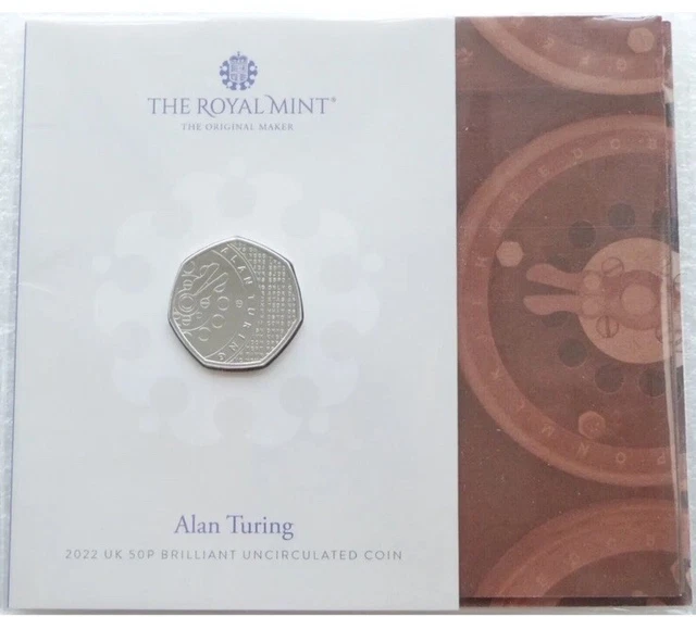 ROYAL MINT 2022 Alan Turing 50p Coin Pack Sealed. Brilliant Uncirculated £13.99 - PicClick UK