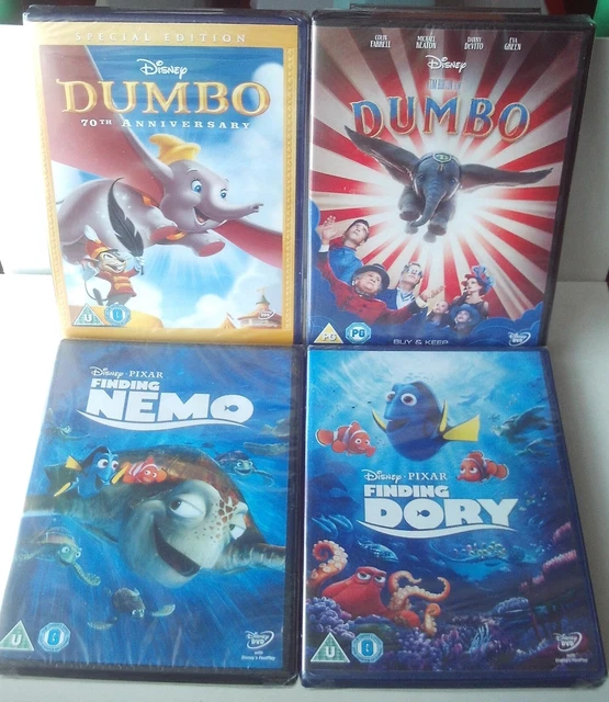 DUMBO (ORIGINAL & Live Action) & Finding Nemo / Dory 4 x Disney DVD NEW EUR 14,09 - PicClick IT