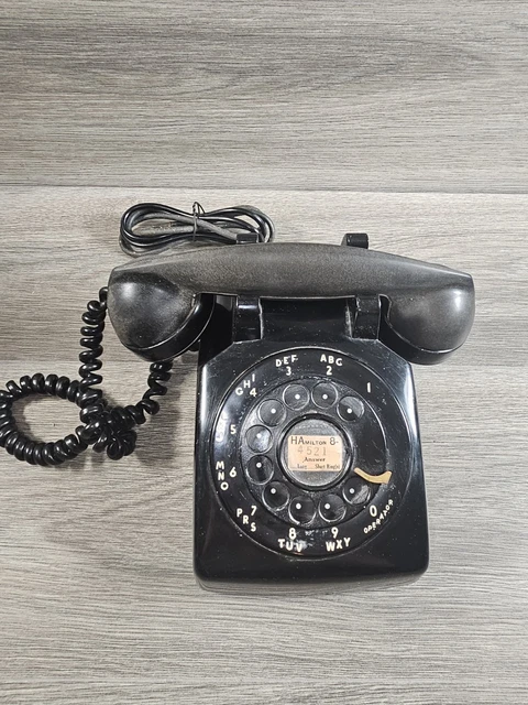 VINTAGE NOSTALGIC BLACK Rotary Dial Telephone Bell System Western ...