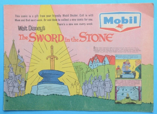 WALT DISNEY’S THE SWORD in the STONE promotional comic #19 MOBIL Oil ...