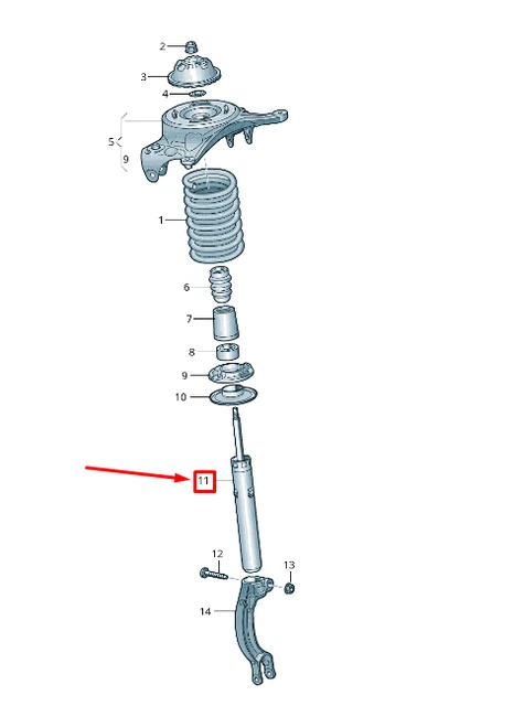 AUDI A4 AVANT B8 Ammortizzatore anteriore sinistro 8K0413031CB NUOVO ...