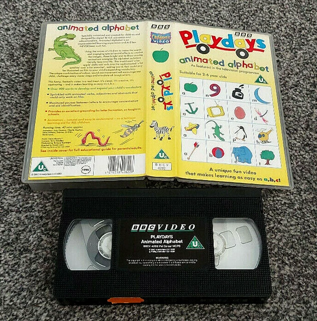 PLAYDAYS ANIMATED ALPHABET Bbc Video Pal Vhs Video Kids Children £16.00 ...
