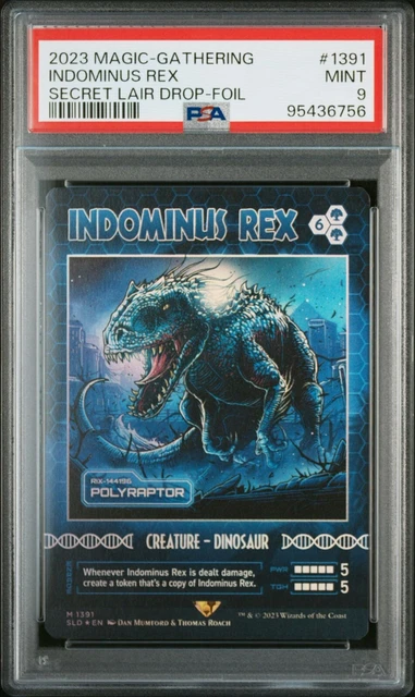 PSA9 MTG JURASSIC Park Secret Lair Indominus Rex Foil Magic the ...