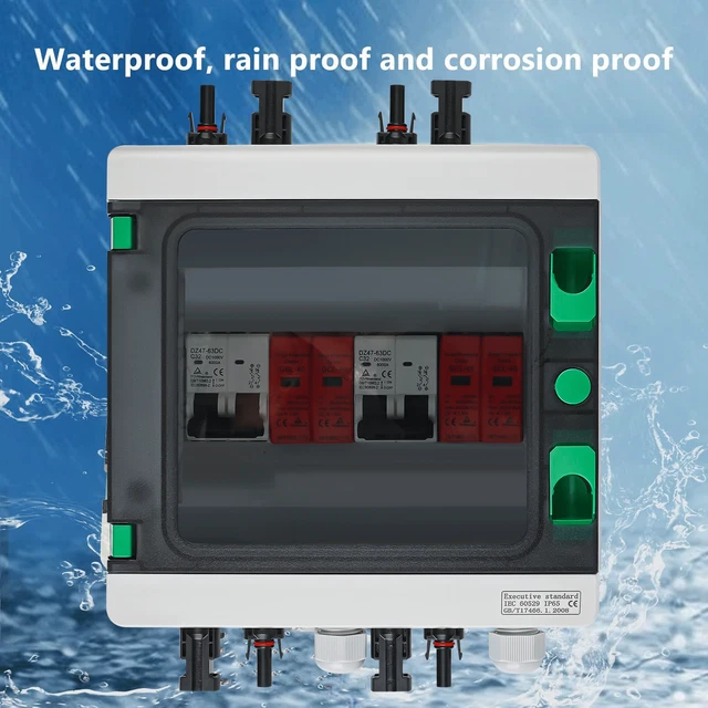 SOLAR COMBINER BOX Surge Lightning Protection PV Circuit Breaker 1000V ...