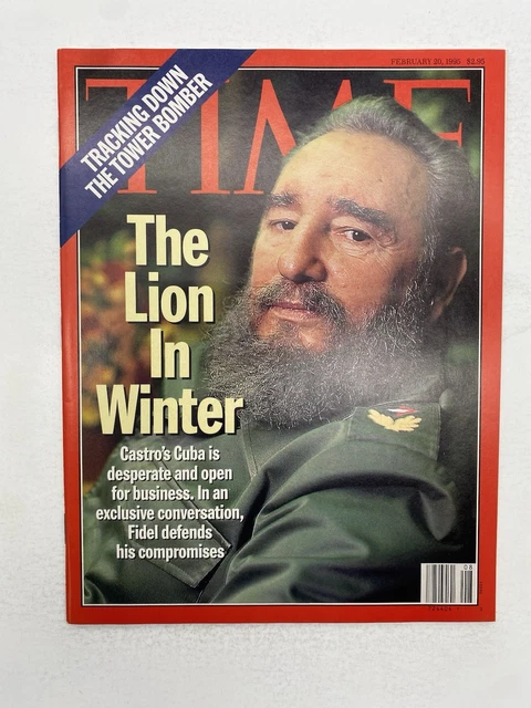 1995 TIME MAGAZINE Feb 20 The Lion In Winter Fidel Castro Newsstand ...
