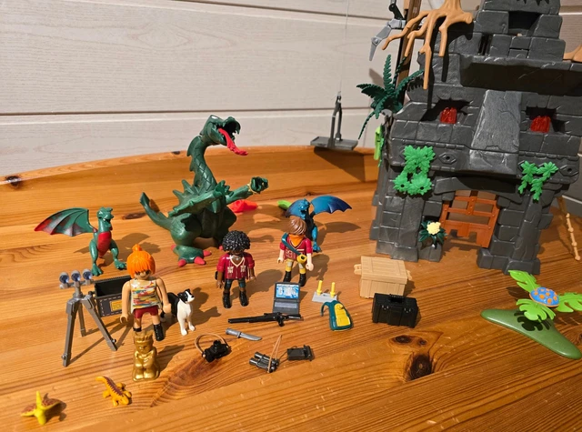 PLAYMOBIL 9429 BASE camp mit Fallgitter, Leuchtschwert + Drachen EUR 29 ...