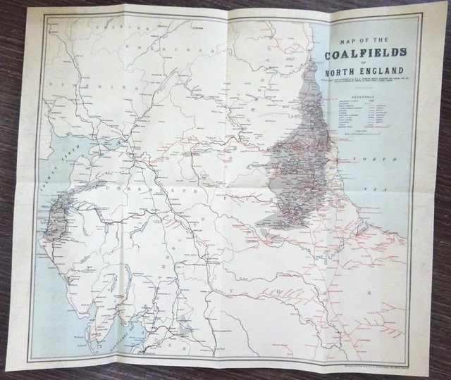 MAP OF THE Coalfields of North England + All Railway Companies ...