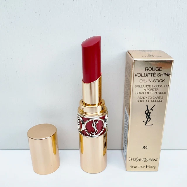 YSL ROUGE VOLUPTE Shine Oil-In-Stick Lipstick, #84 Red Cassandre, 3.2g, BNIB EUR 28,85 - PicClick FR