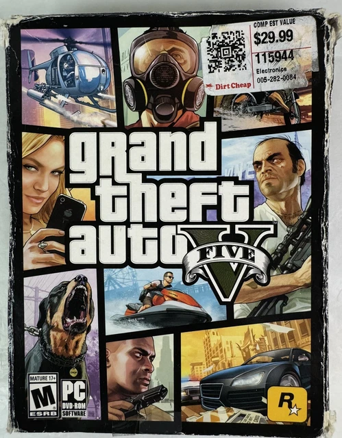 GRAND THEFT AUTO V GTA 5 PC DVD-ROM 7-Disc Set (Like New Disc) Complete ...