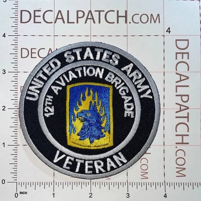 US ARMY 12TH Aviation Brigade Veteran Patch Hook & Iron-On Repro New ...