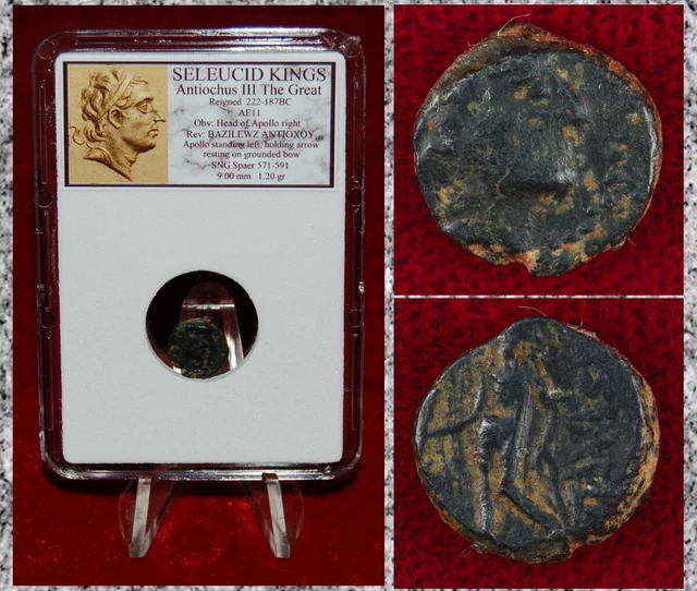 ANCIENT GREEK COIN Seleucid King ANTIOCHOS III THE GREAT Apollo With ...