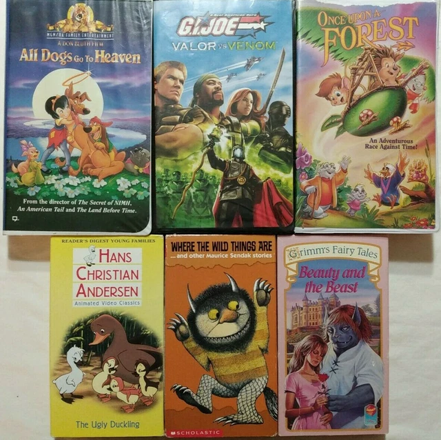 6 VHS CHILDREN All Dogs Go GI Joe Valor Once Upon Forest Duckling Wild ...