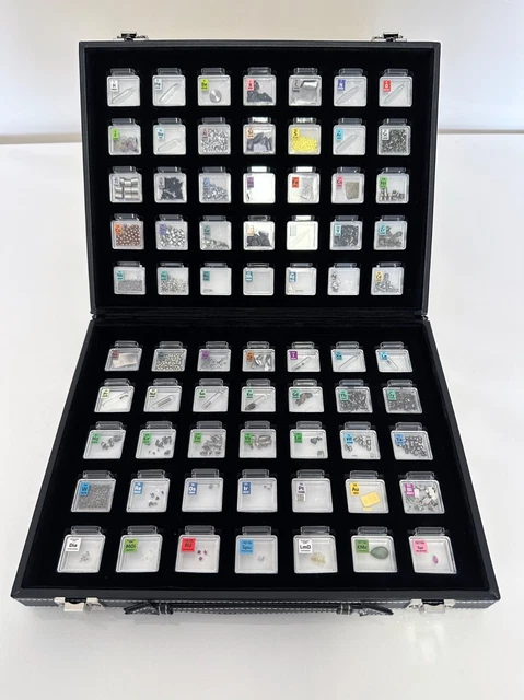 70 PIECE LUXURY Periodic Element Tile Display including plus 7 Gemstone ...