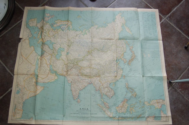 ASIE ASIA carte geographique ancienne, old antic map 1933 //C D // EUR ...