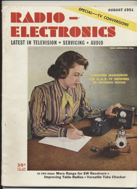 RADIO-ELECTRONICS MAGAZINE VOL 22 #11 Aug 1951 Magnetron TV Receivers ...