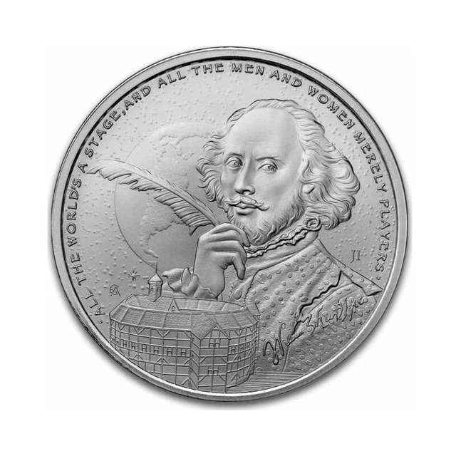 1 OZ SILBERMÜNZE Inspirierende Ikonen William Shakespeare Icons of ...