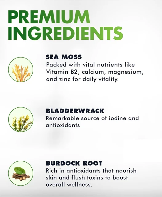 BIO VITALICA SEA Moss Gummies Bladderwrack Burdock Root Vegan Keto 50 ...