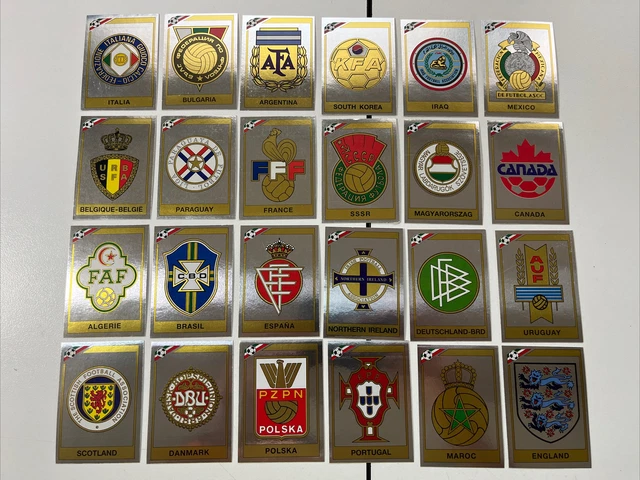 PANINI WM 86 MEXICO 1986 WORLD CUP Stickers BADGES ORIGINAL FULL SET OF ...