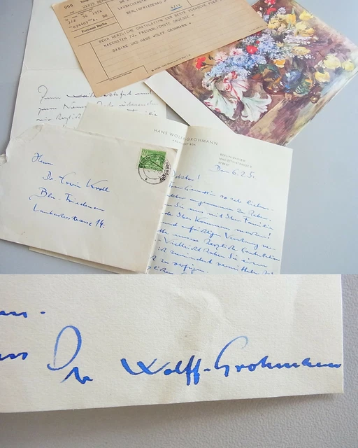 ARCHITEKT HANS WOLFF-GROHMANN (1903-2000): 2 Écrire & 2 Telegramme À ...