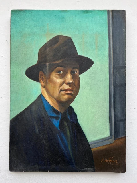 TABLEAU HUILE SUR toile Edward Hopper signé et estampillé 20 X 28 ...