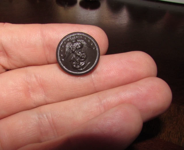 ANTIQUE WWI US Marine Corp Marines Logo Shank Uniform Collar Button £6. ...