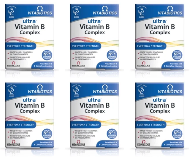 6 X VITABIOTICS Ultra Vitamin B Complex Tablets (60) **only £4.99/unit ...