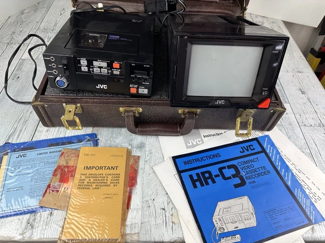 VINTAGE JVC HR C3U TM 63U VHSC Compact Video Recorder MONITOR BRIEFCASE ...