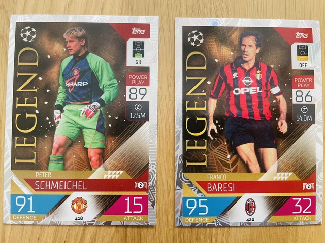LEGEND PETER SCHMEICHEL And Franco Baresi Match Attax Cards 2022-23 £1. ...
