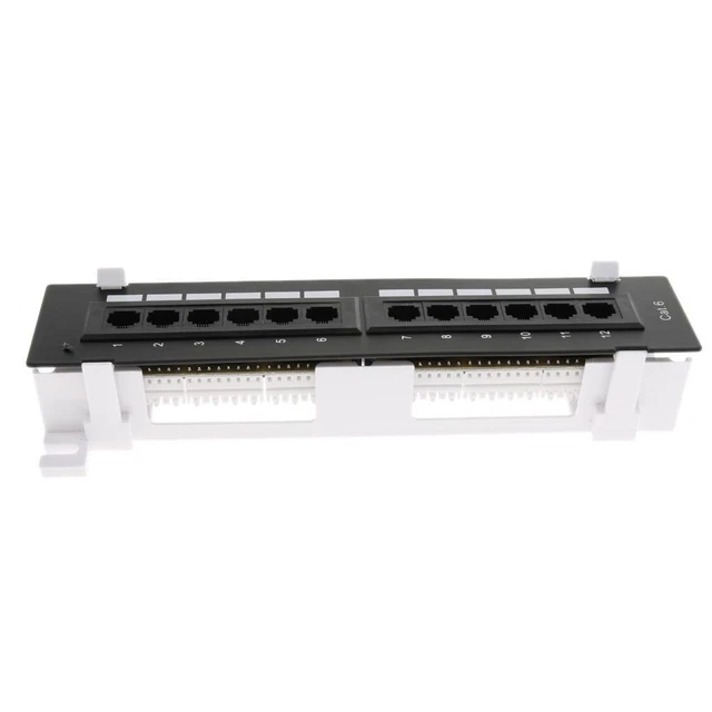 12-PORT/6 UTP LAN Wall Mount Patch Panel Surface Wall Mount Bracket £20 ...