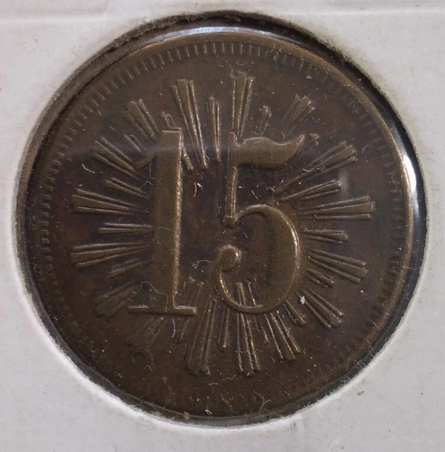 TOKEN SAMPLE VINTAGE Early 1900s Lucky Coin 15 Rare VHTF Blank Trade ...