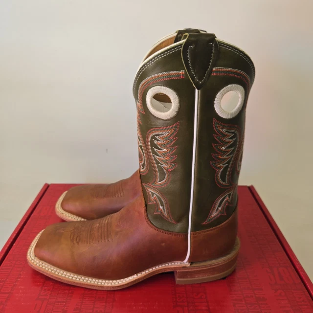 JUSTIN MEN'S AUSTIN Bent Rail Square Toe Boots BR 307 Cognac Leather ...