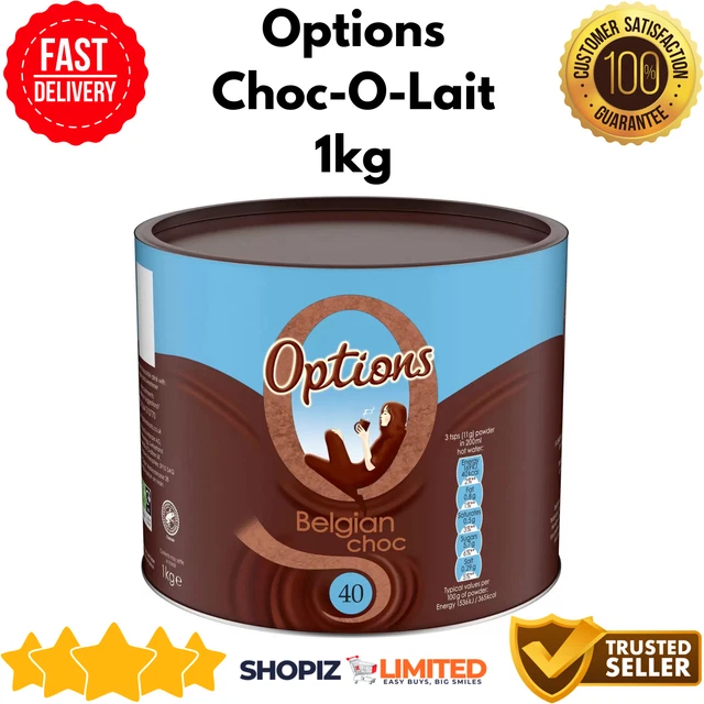 OPTIONS CHOC O Lait 1kg Instant Hot Chocolate Drink Cocoa Powder Refill ...