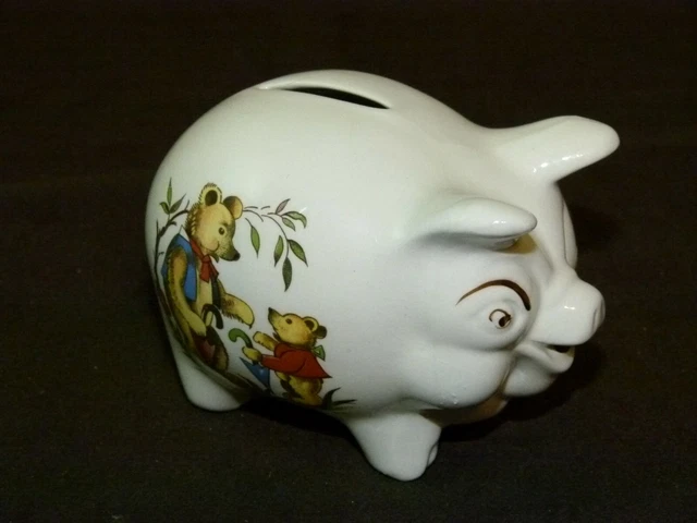 VINTAGE JAMES KENT Old Foley Teddy Bear Themed Ceramic Piggy Bank $36. ...