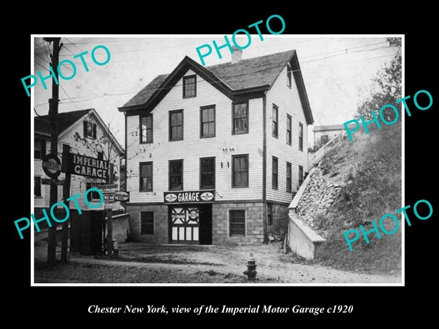OLD LARGE HISTORIC PHOTO OF CHESTER NEW YORK THE IMPERIAL MOTOR GARAGE ...
