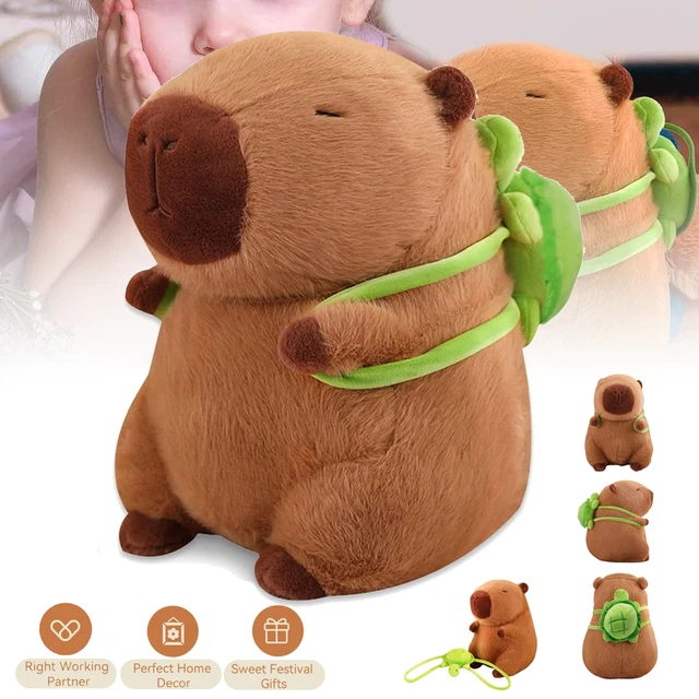 CAPYBARA PLUSH TOY, 25CM Capybara Carrying Turtle Toy Stocking Fillers ...