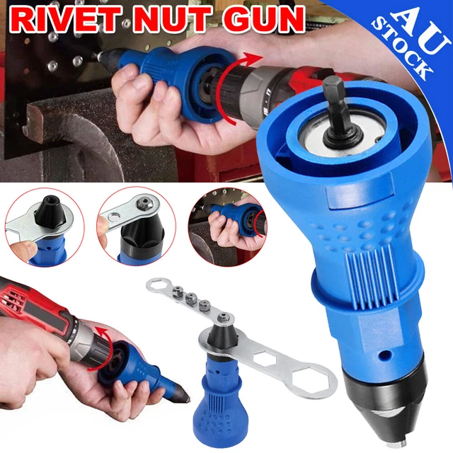 7X ELECTRIC POP Rivet Gun Nut Cordless Drill Adapter Riveting Riveter ...
