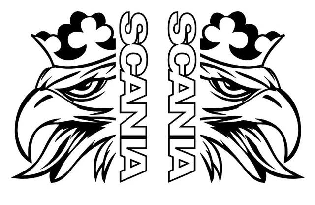 SCANIA VINYL DECAL STICKERS x2 LOGO + TEXT OUTLINE HGV SVEMPA GRIFFIN ...