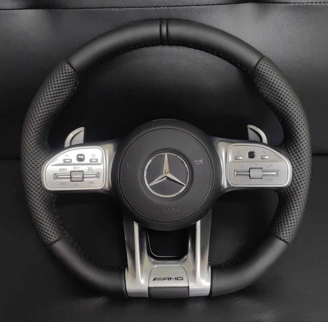 VOLANT POUR Mercedes Benz W205 W213 W253 W222 W167 Pagaie Cuir AMG (non ...