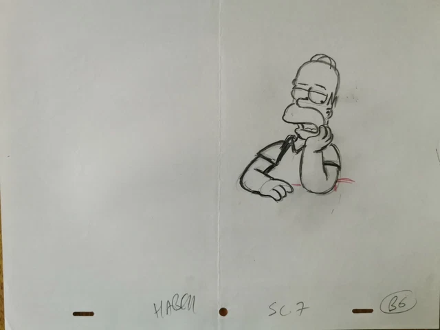 ORIGINAL PRODUCTION DRAWING Cel The Simpsons Studio Animation Art TV ...